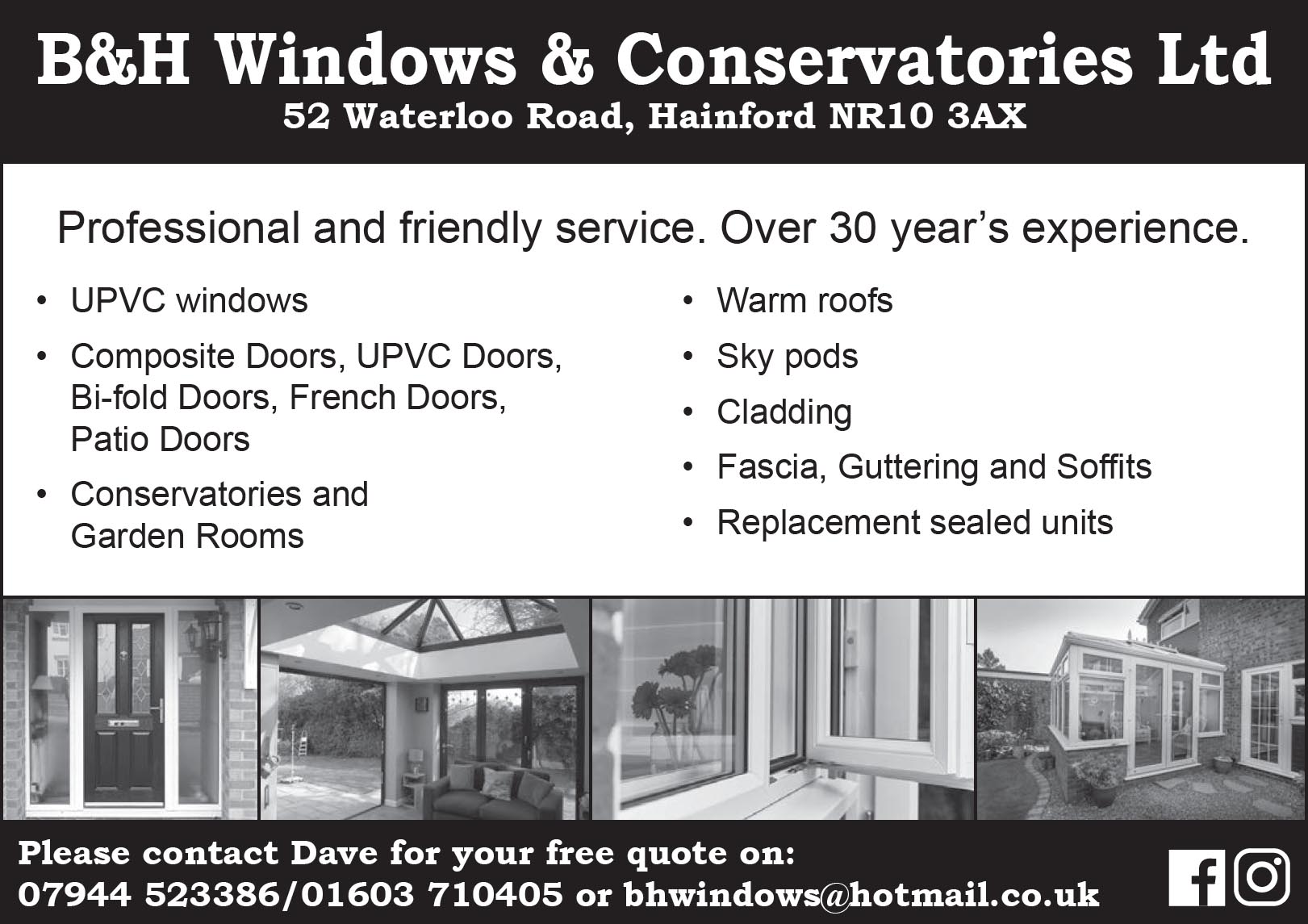 B&H Windows & Conservatories - Hainford & Stratton Strawless News